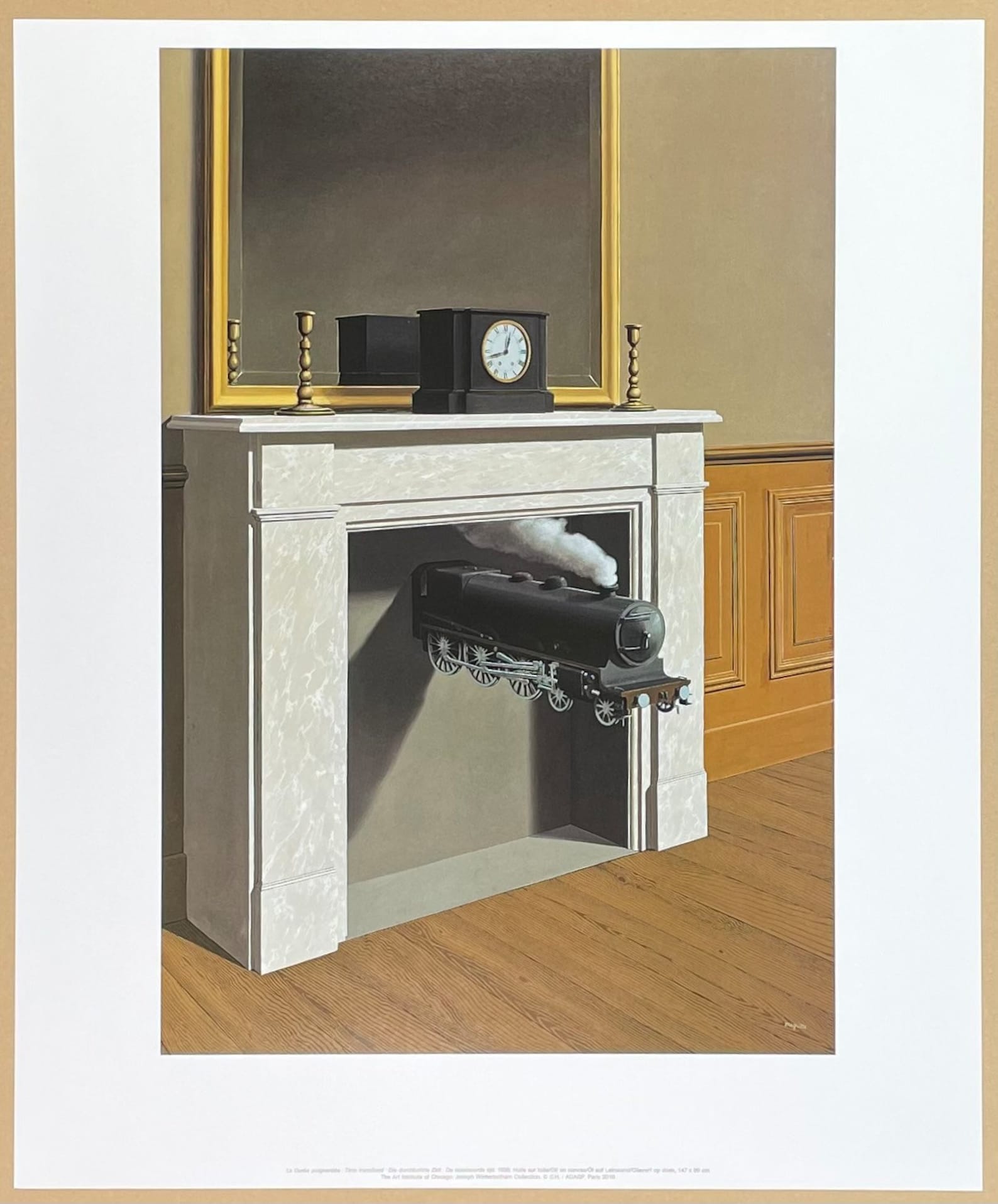 Rene Magritte Exhibition Poster Time Transfixed Train Fireplace ...