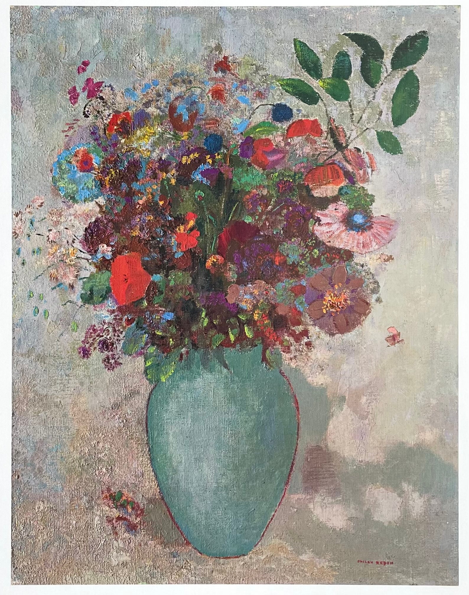 Odilon Redon Exhibition Poster - Turquoise Vase - Still Life - Flowers ...