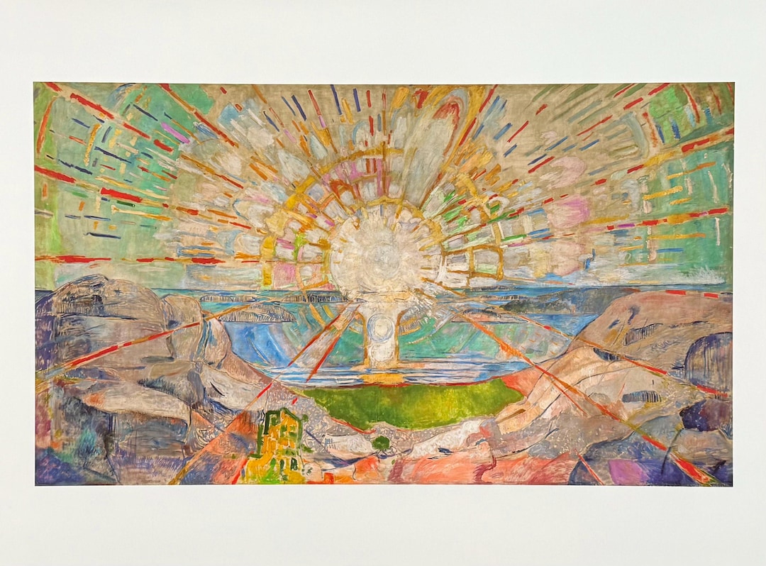 Edvard Munch Exhibition Poster - the Sun - Sunset - Landscape - Museum ...