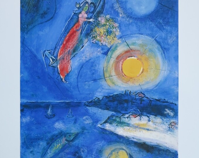 Marc Chagall Exhibition Poster Lovers in the Barque Museum Artist Art ...
