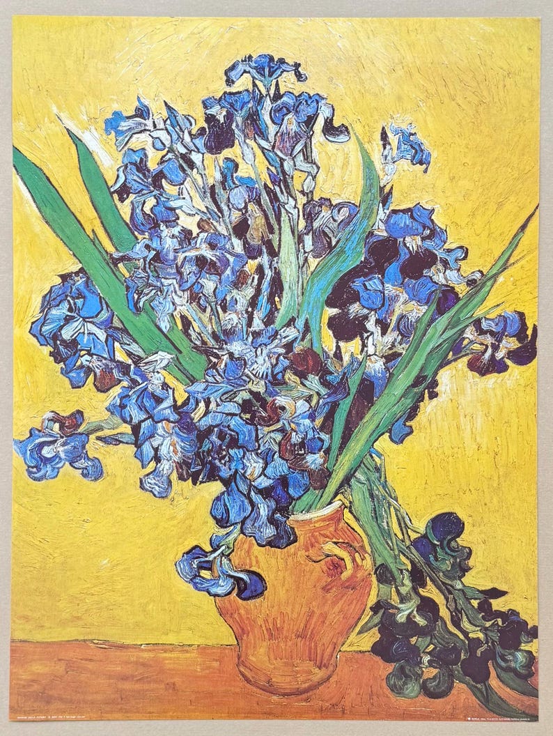 Vincent Van Gogh Exhibition Poster - the Irises - Flowers - Vase ...