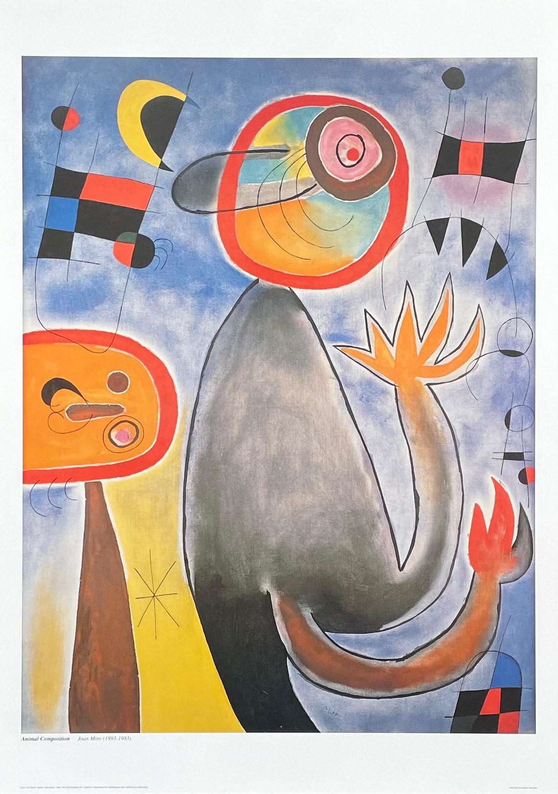 Joan Miro Exhibition Poster - Animal Composition - Museum Artist - Art ...