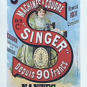 Singer Exhibition Poster Sewing Machine Advertisement Decorative Art ...