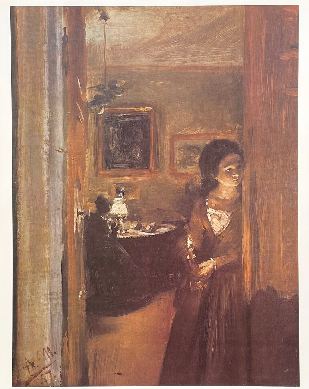 Adolph Von Menzel Exhibition Poster - Living Room With Menzels Sister ...