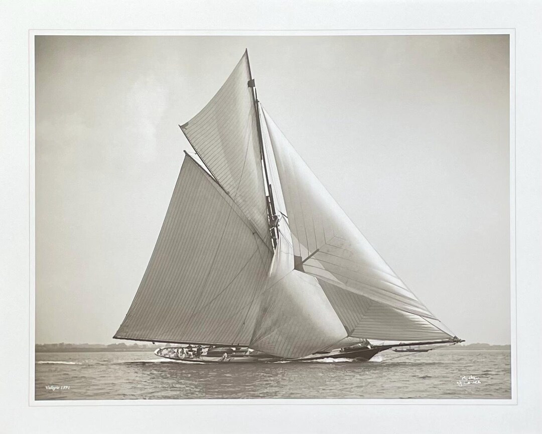 Sailing Yacht Exhibition Poster Valkyrie Sailboat Ocean Sea Regatta Art ...