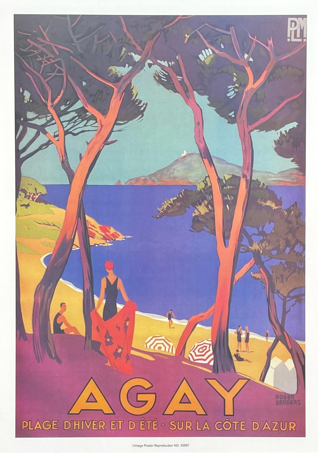 Roger Broders Exhibition Poster - Agay - Cote D'azur - France - Travel ...