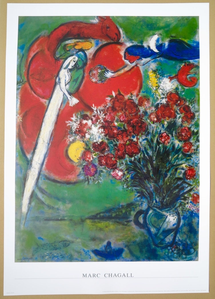 Marc Chagall exhibition poster Floral still life museum | Etsy