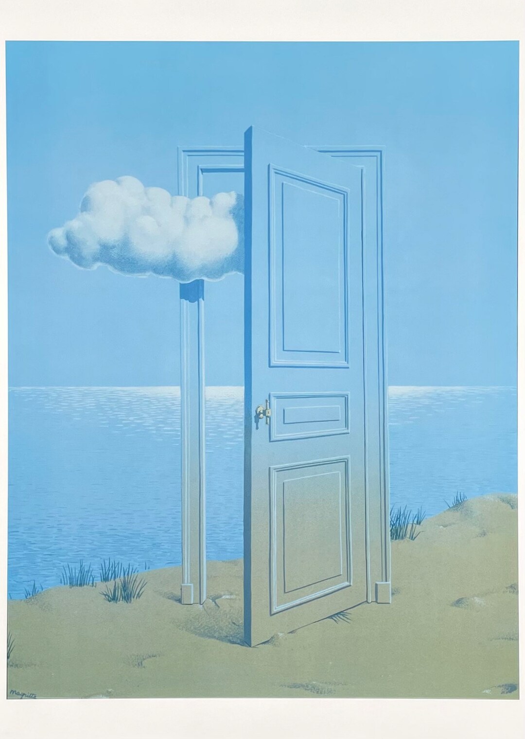 Rene Magritte Exhibition Poster - Victory - Surrealist - Belgian Artist - Door - Sea - Clouds ...