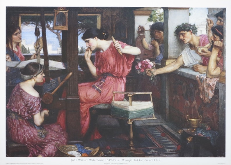 John William Waterhouse Exhibition Poster Penelope and Her - Etsy