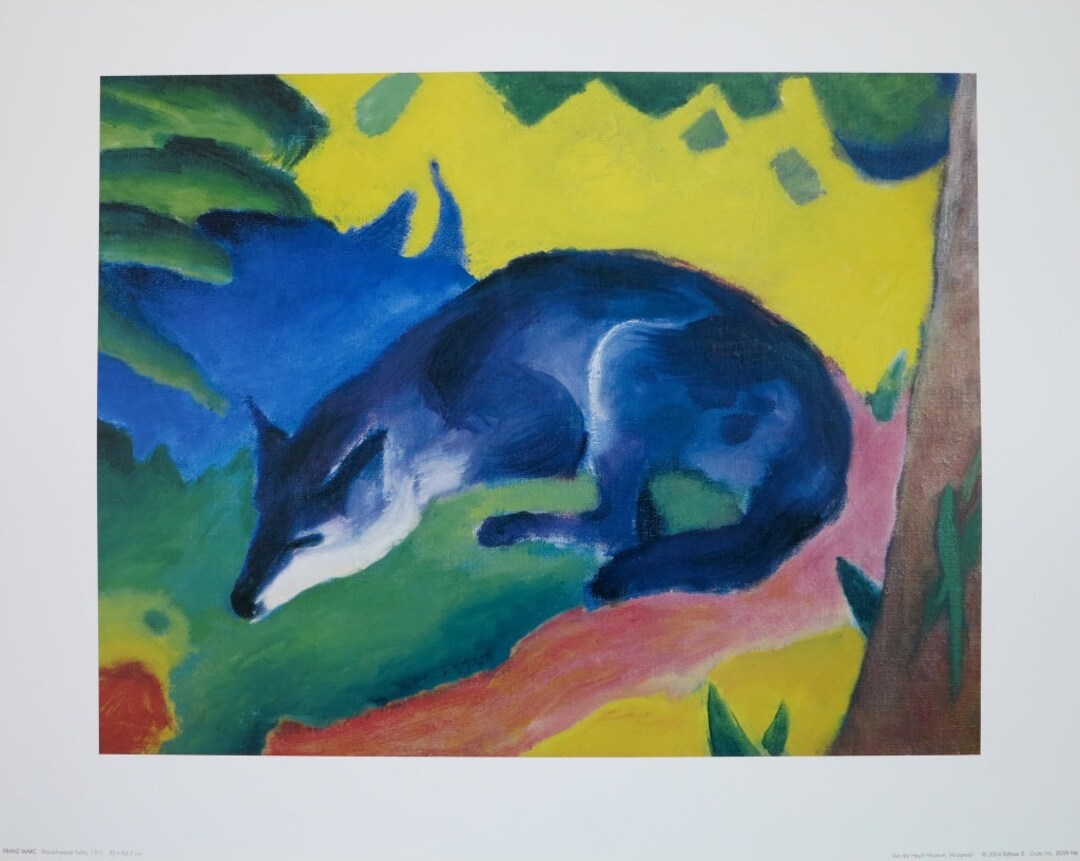 Franz Marc Exhibition Poster - Blue Fox - Museum Artist - Art Print ...
