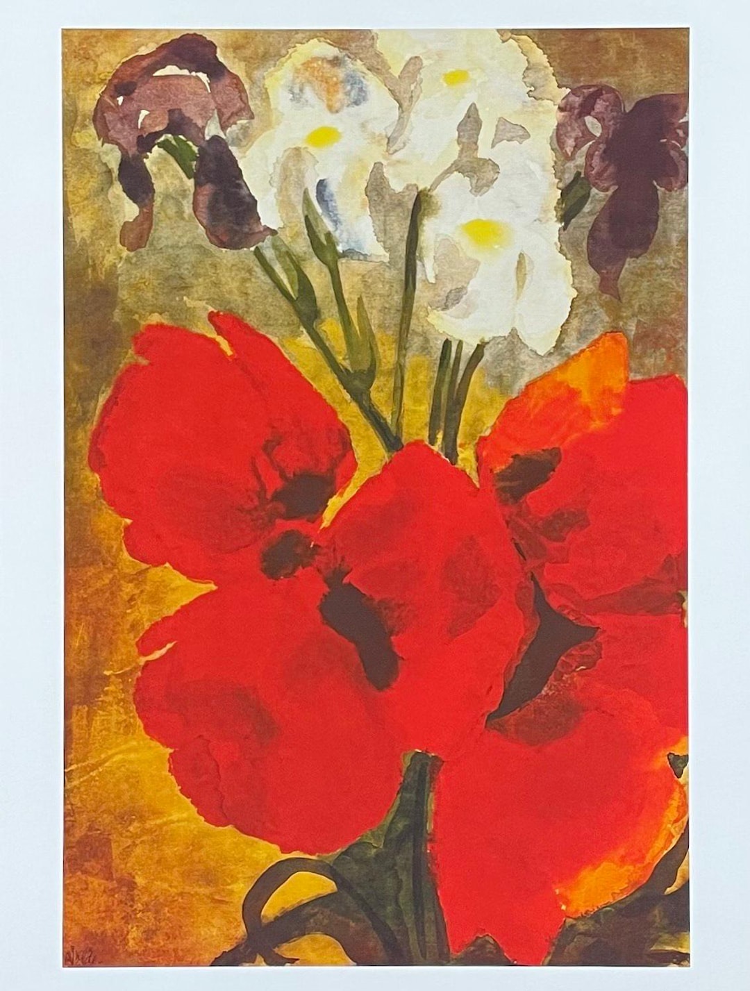 Emil Nolde Exhibition Poster Red Flowers Still Life Museum Artist Art ...