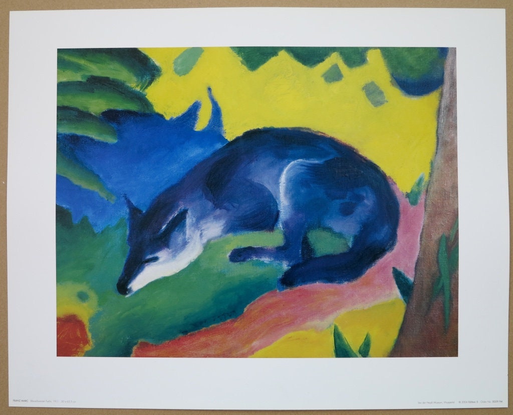 Franz Marc Exhibition Poster - Blue Fox - Museum Artist - Art Print ...