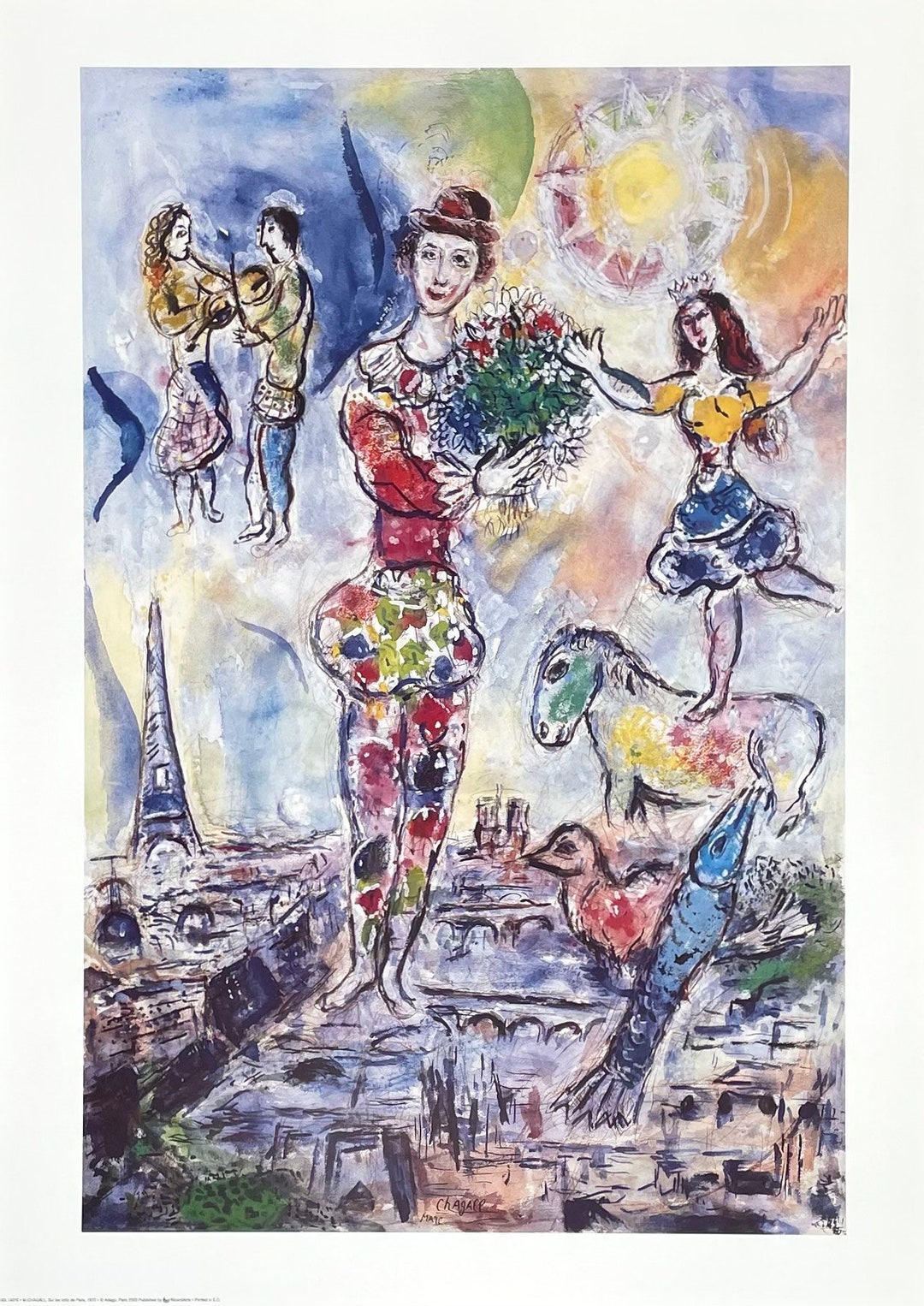 Marc Chagall Exhibition Poster - on the Roofs of Paris - Museum Artist ...