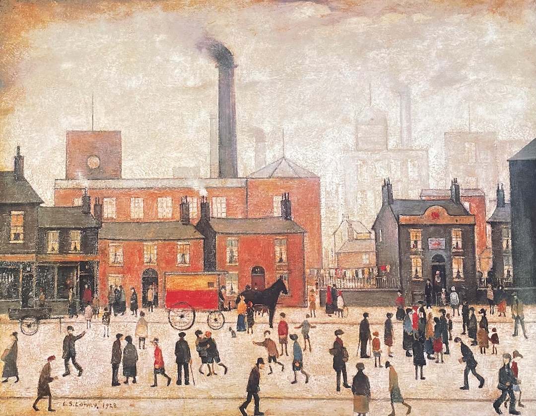 LS Lowry Exhibition Poster Coming Home From the Mill Museum Artist Art ...