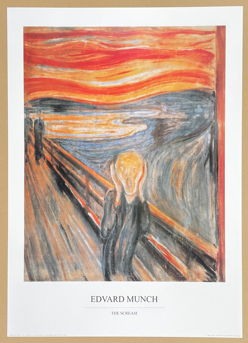 Edvard Munch Exhibition Poster - the Scream - Museum Artist - Art Print ...