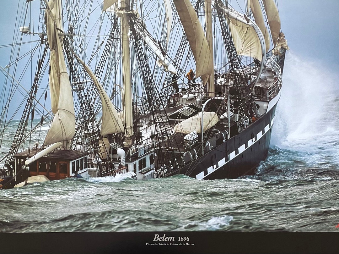Sailing Ship Belem 1896 Vessel French Tall Ship Ocean Sea Regatta ...
