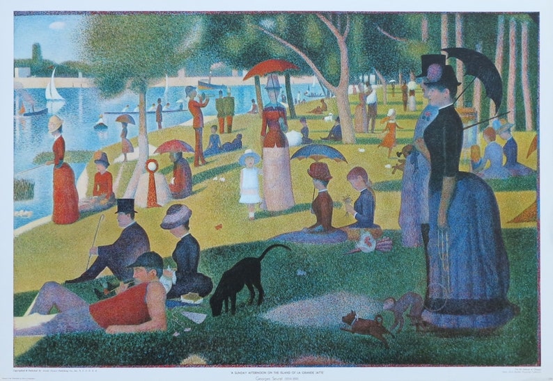 1960s very early museum print impressionist Georges Seurat exhibition ...