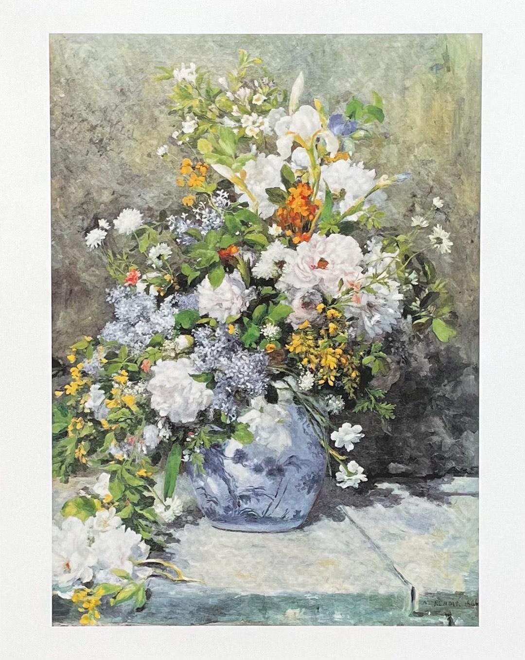 Pierre Auguste Renoir Exhibition Poster - Large Vase With Flowers ...