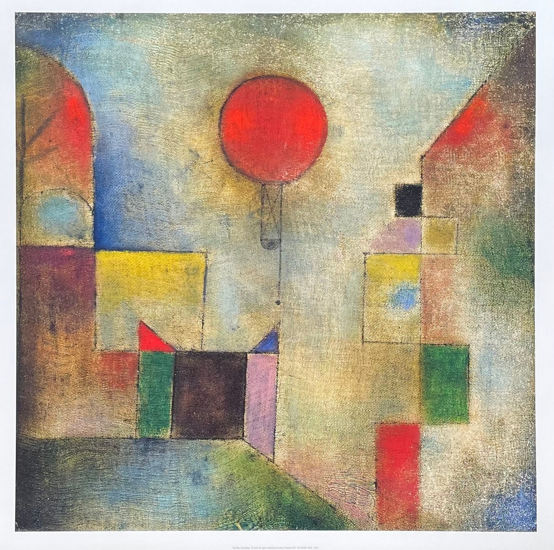 Paul Klee Exhibition Poster - Red Balloon - Cubism - Museum Artist ...