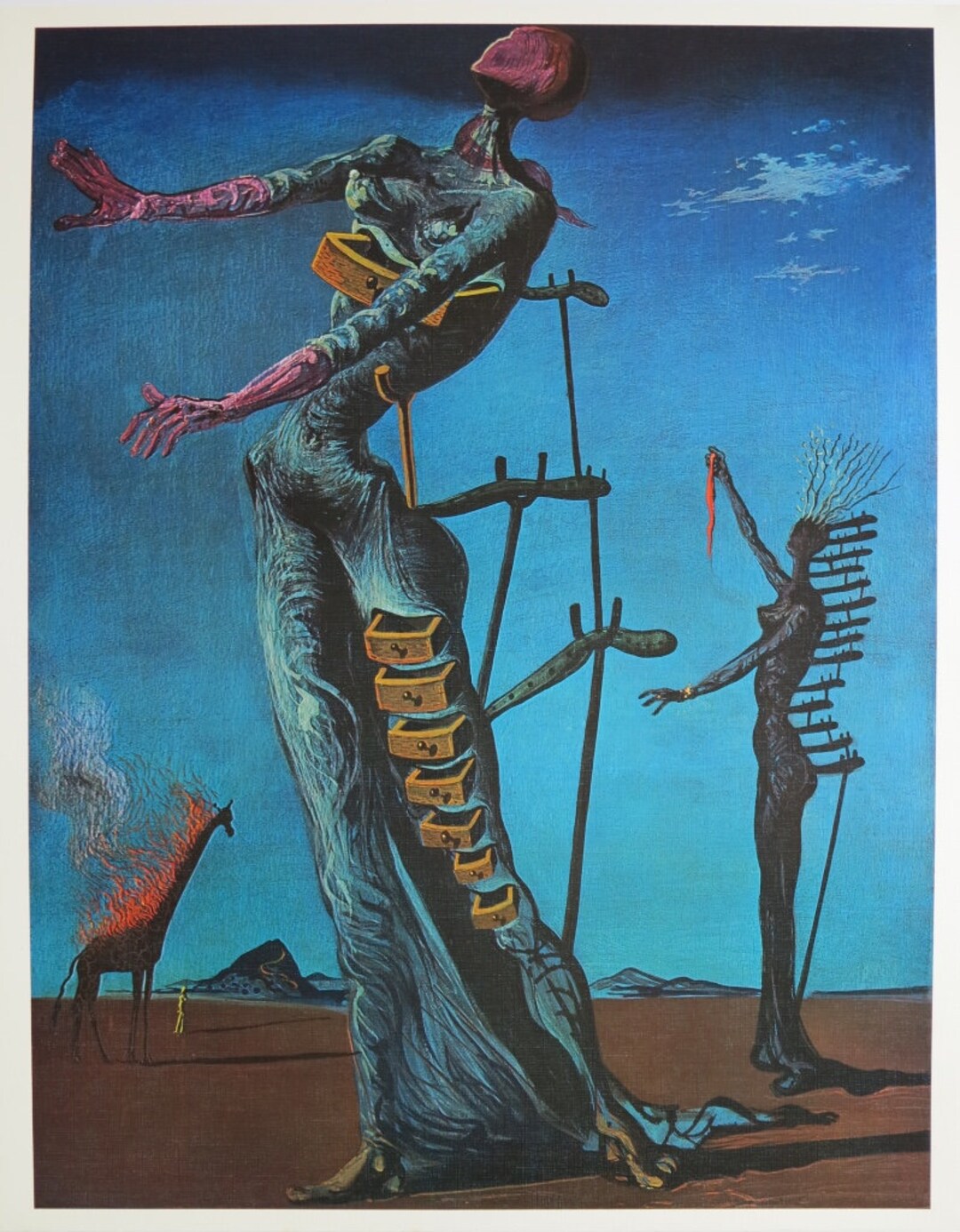 Salvador Dali Exhibition Poster the Burning Giraffe Museum Artist Art ...