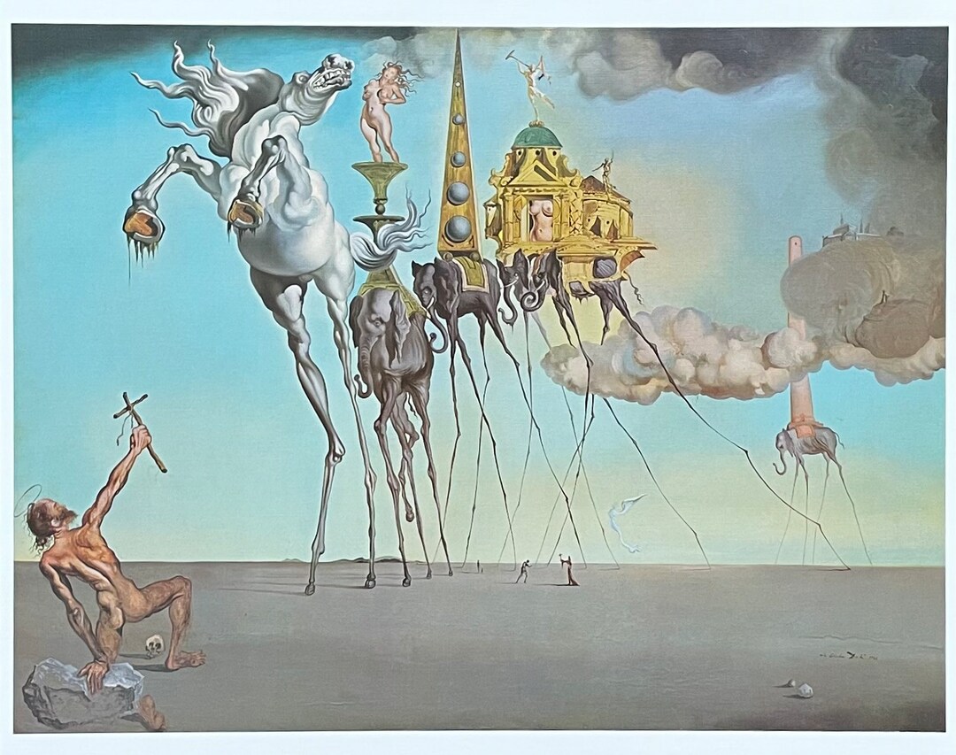 Salvador Dali Exhibition Poster - the Temptation of Saint Anthony ...