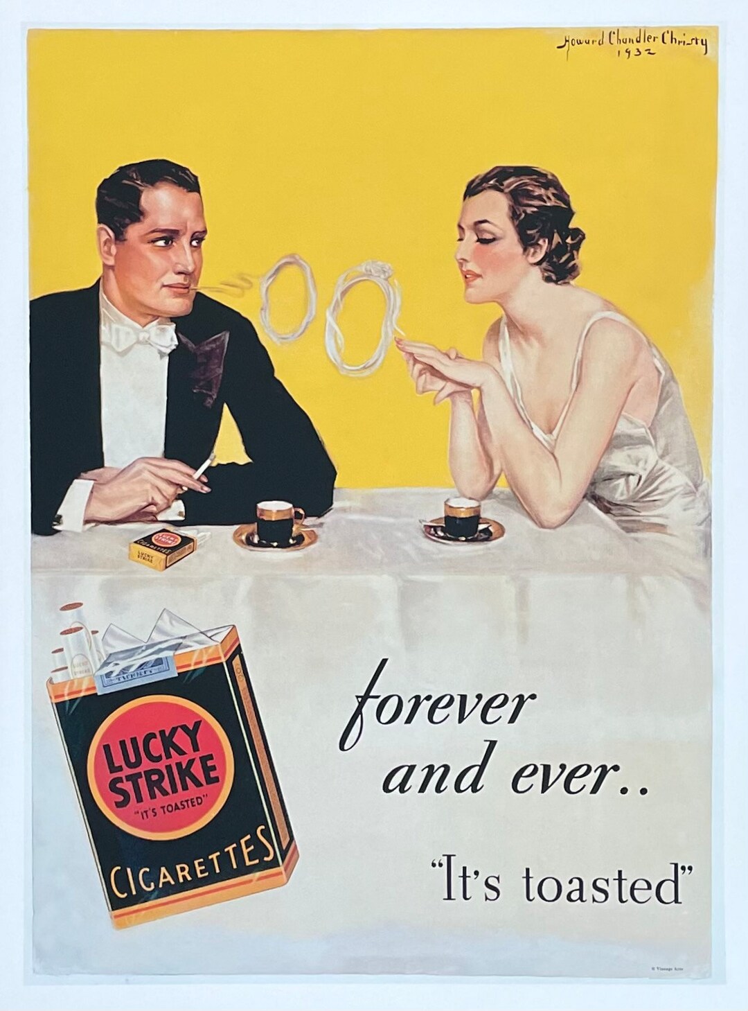 Lucky Strike Cigarettes Exhibition Poster Smoking Lady Decorative Art ...