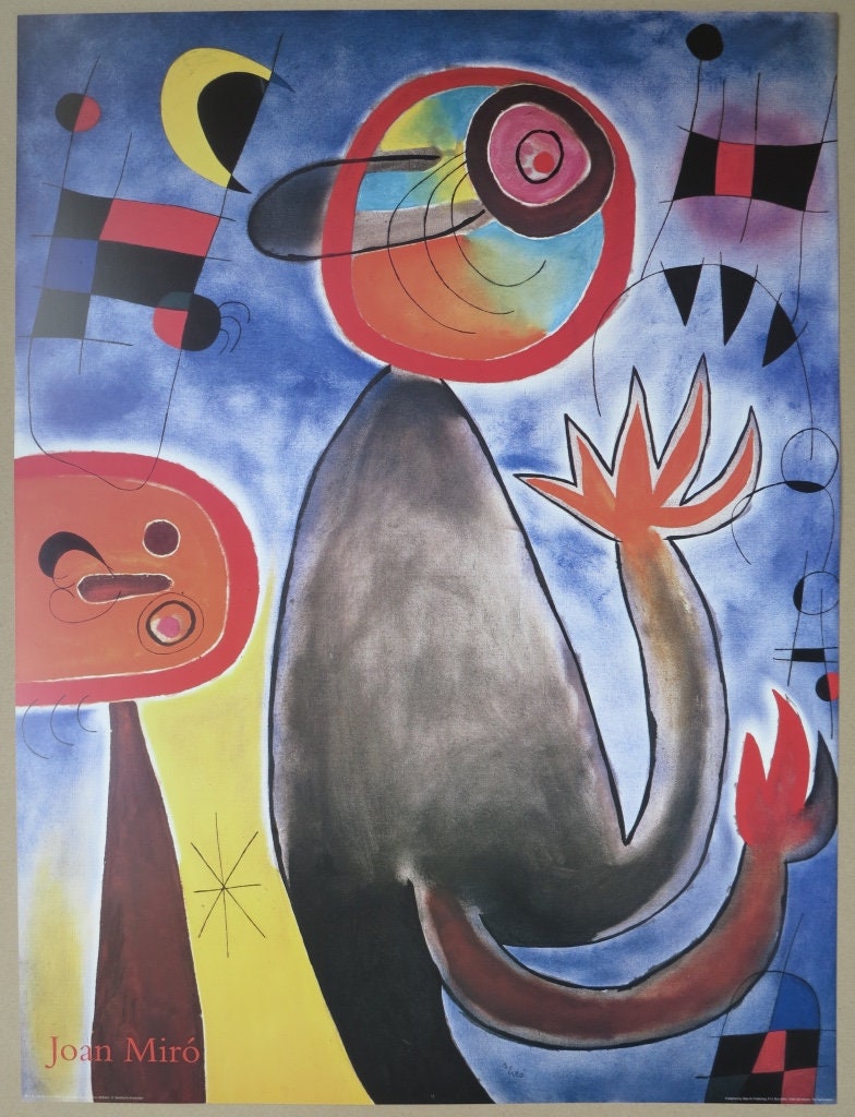 Joan Miro exhibition poster Animal composition museum | Etsy