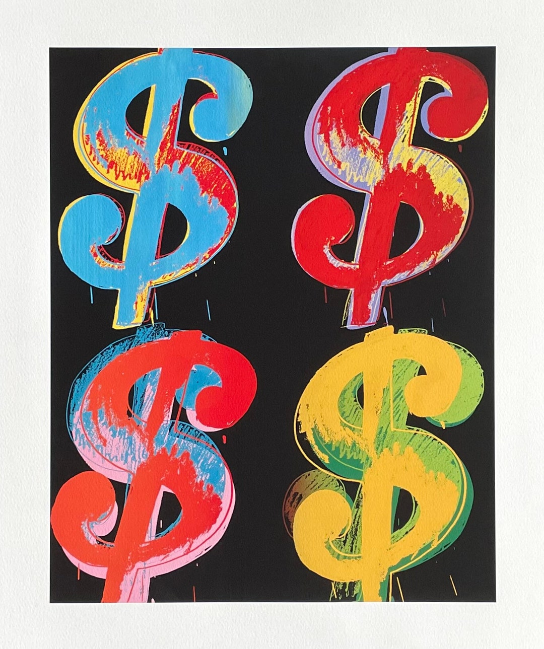 Andy Warhol Exhibition Poster Four Dollars Money Black Pop-art Museum ...