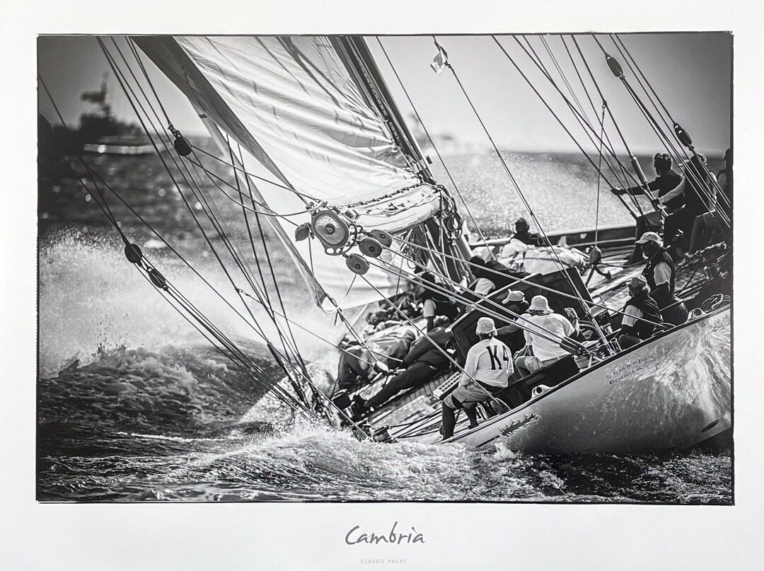 Cambria Classic Yacht Exhibition Poster Sailing Sailboat Ocean Sea ...