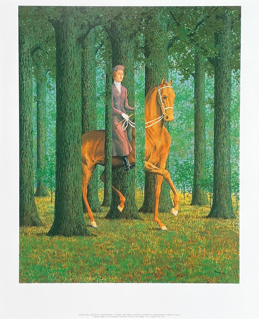 Rene Magritte Exhibition Poster - Carte Blanche - Surrealist - Belgian ...