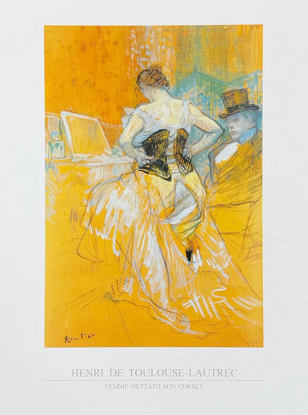 Henri De Toulouse-lautrec Exhibition Poster - Femme Mettant Son Corset ...