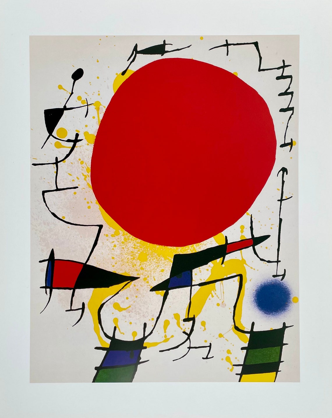 Joan Miro Exhibition Poster Le Soleil Rouge the Red Sun - Etsy