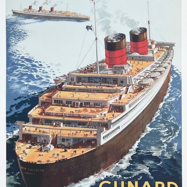 Queen Mary Ship Poster - Etsy