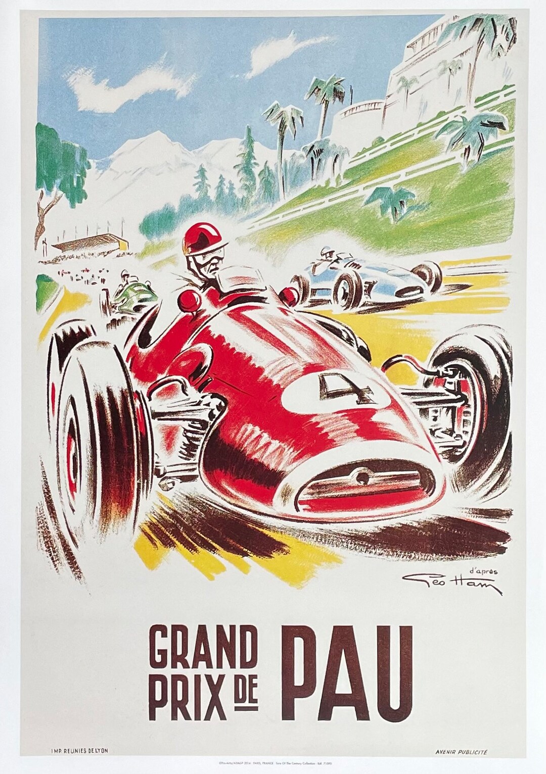 Geo Ham Exhibition Poster Formula 1 Grand Prix De Pau Car Race Art ...
