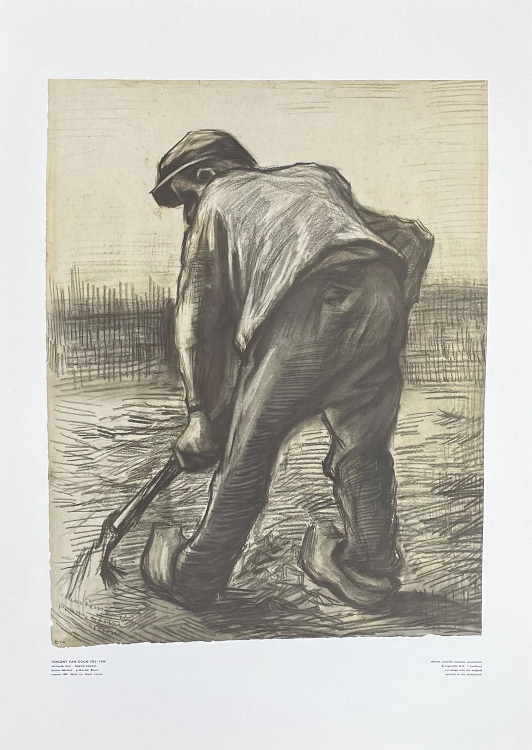 Vincent Van Gogh Exhibition Poster - Digging Peasant - Farmer - Museum ...