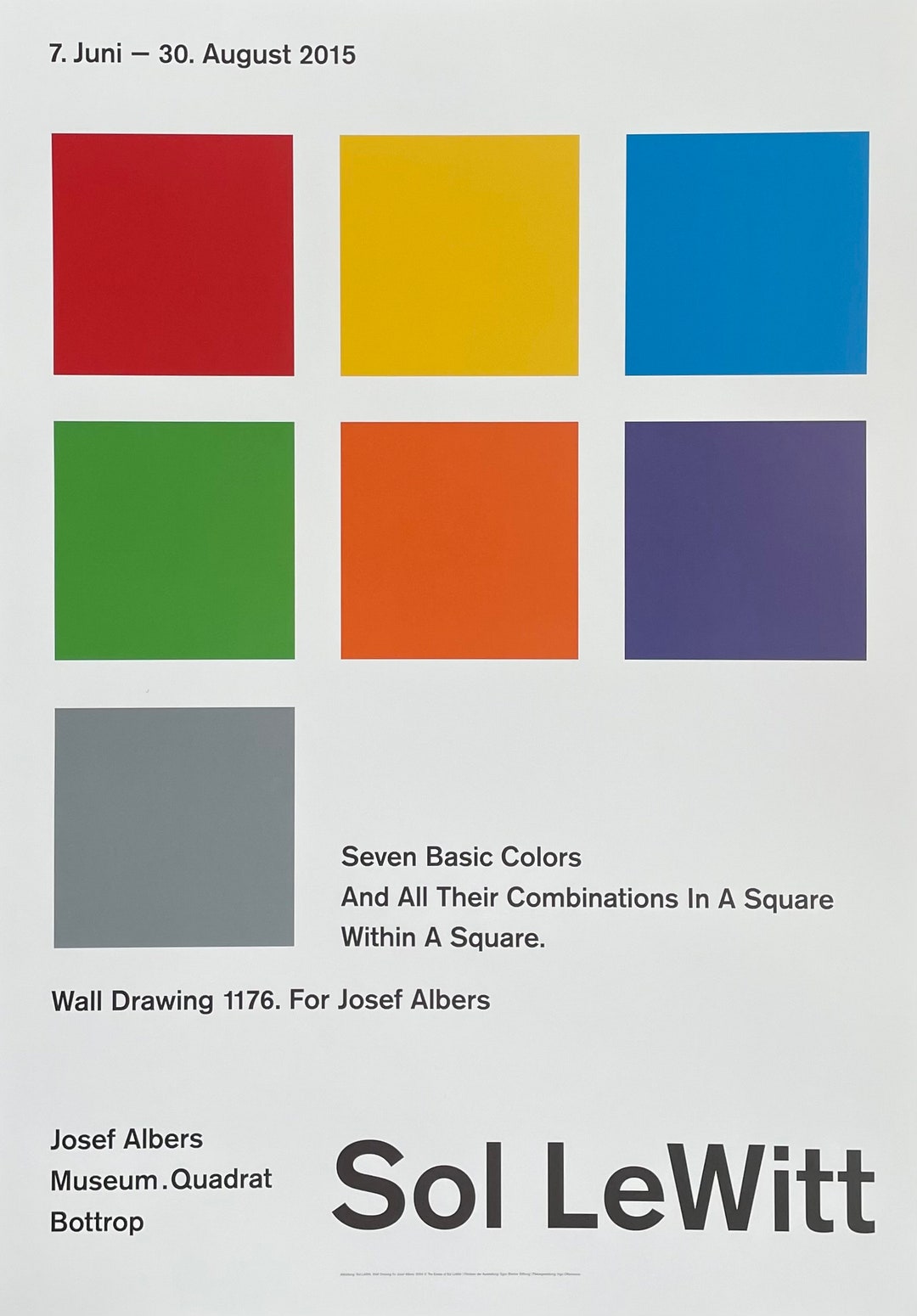 Sol Lewitt Exhibition Poster Seven Basic Colors Minimal Art Museum ...