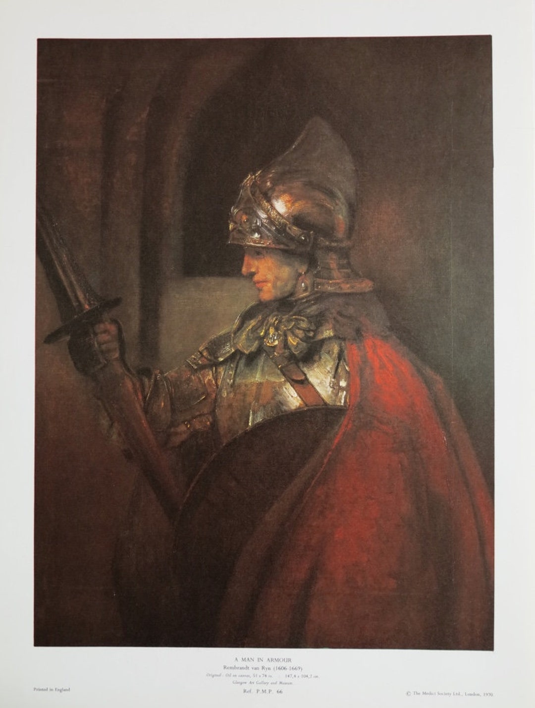 Rembrandt Van Rijn Exhibition Poster - A Man in Armour - Vintage Art ...
