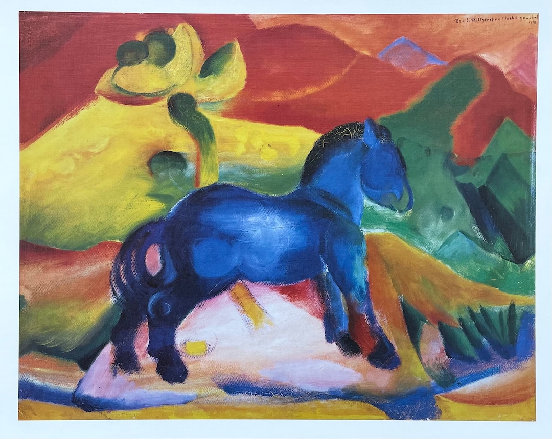 Franz Marc Exhibition Poster - the Blue Horse - Museum Artist - Vintage ...