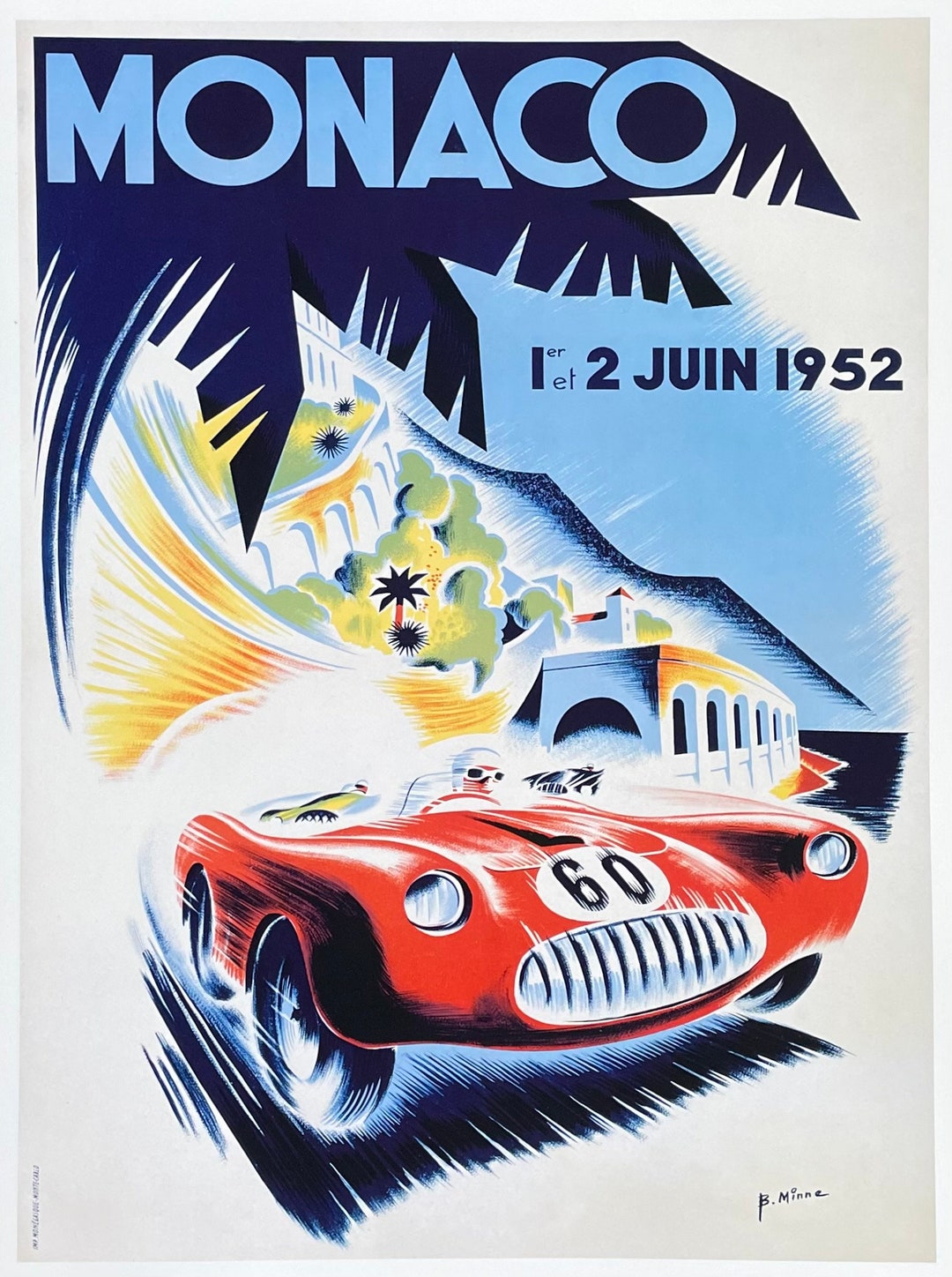 Formula 1 Exhibition Poster Monaco June 1952 Grand Prix - Etsy