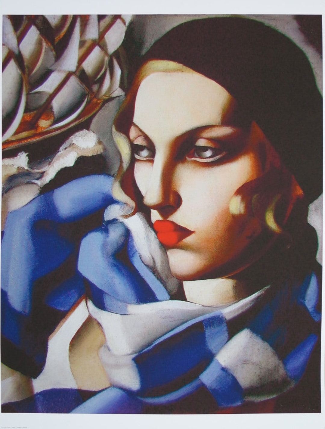 Tamara De Lempicka Exhibition Poster the Blue Scarf Female Portrait Art ...