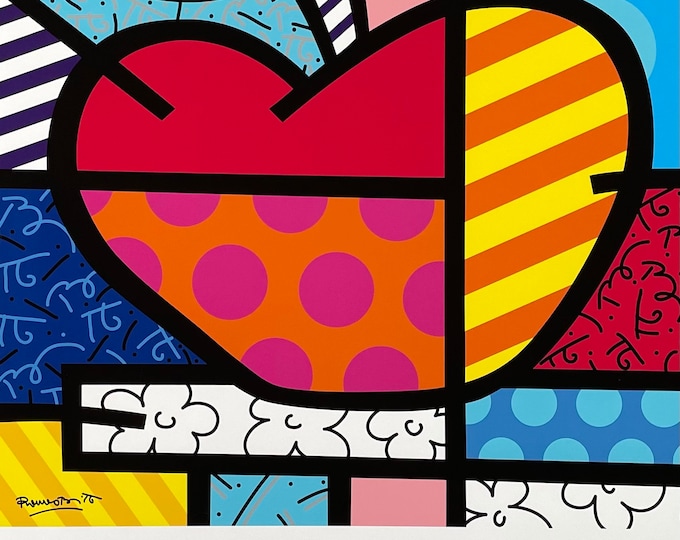 Romero Britto Exhibition Poster the Apple Love Fruit Bar Restaurant ...