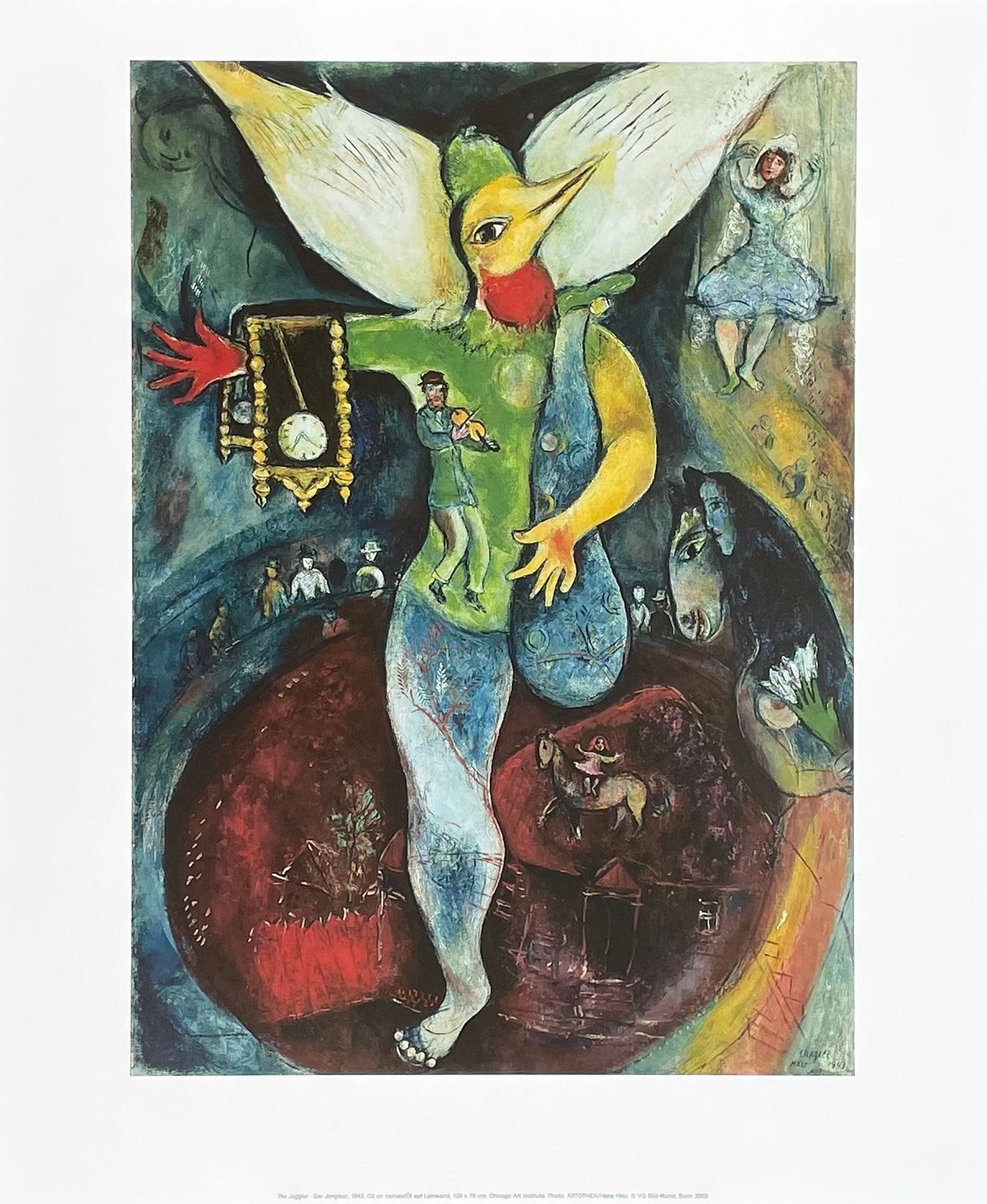 Marc Chagall Exhibition Poster the Juggler Museum Artist Art Print ...