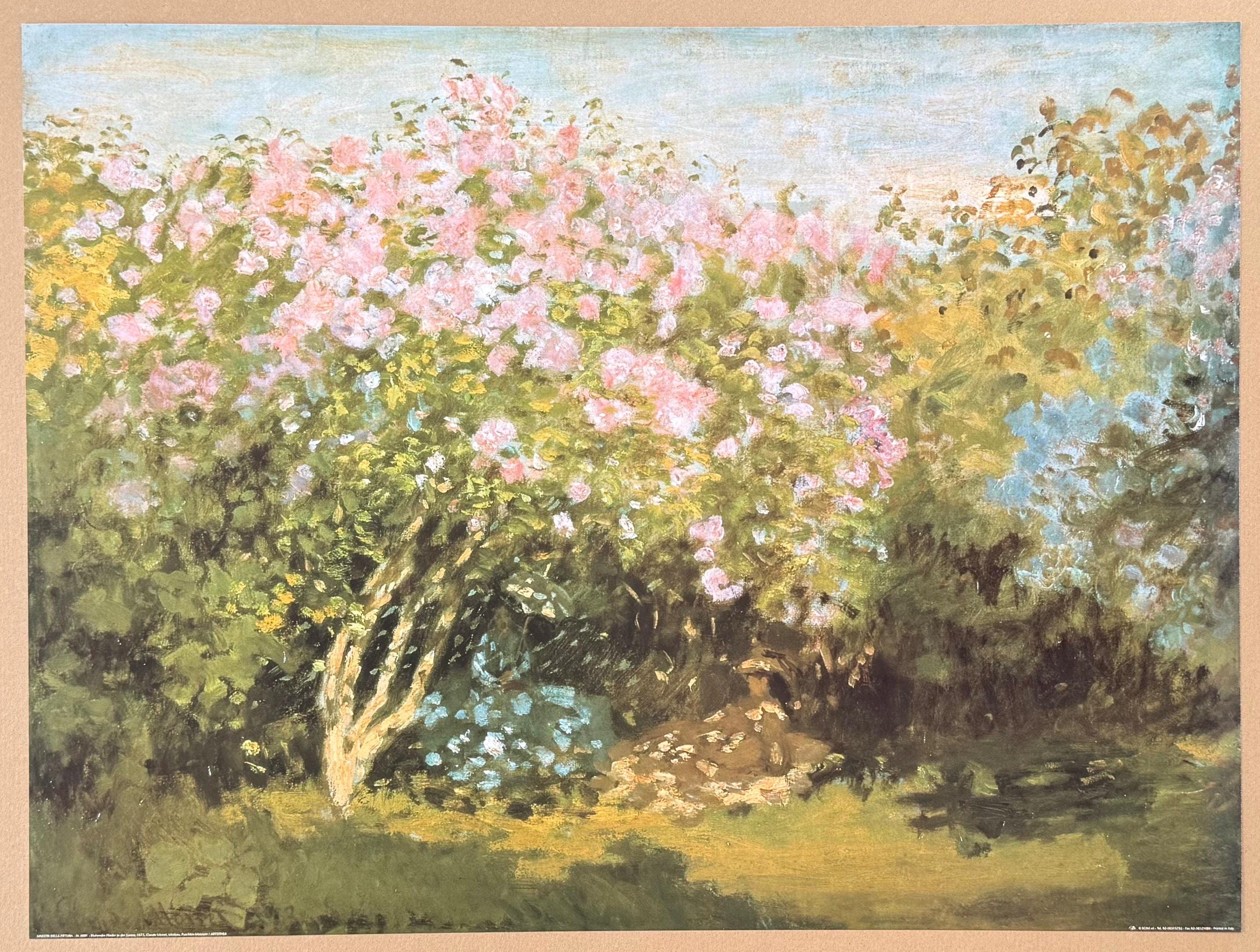 Claude Monet Exhibition Poster - Blossoming Flowers in a Field ...