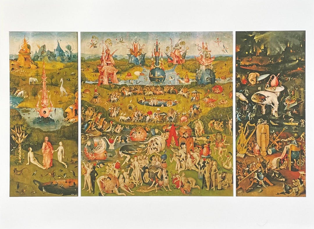 Hiëronymus Bosch Exhibition Poster - the Garden of Early Delights ...