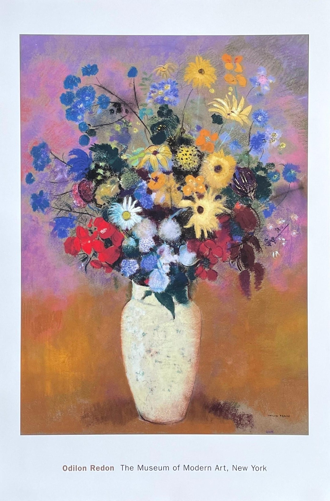 Odilon Redon Exhibition Poster - Vase of Flowers, 1914 - Still Life ...