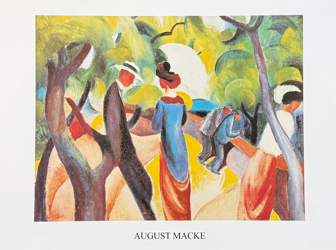 August Macke Exhibition Poster - Promenade - Garden - Expressionist ...