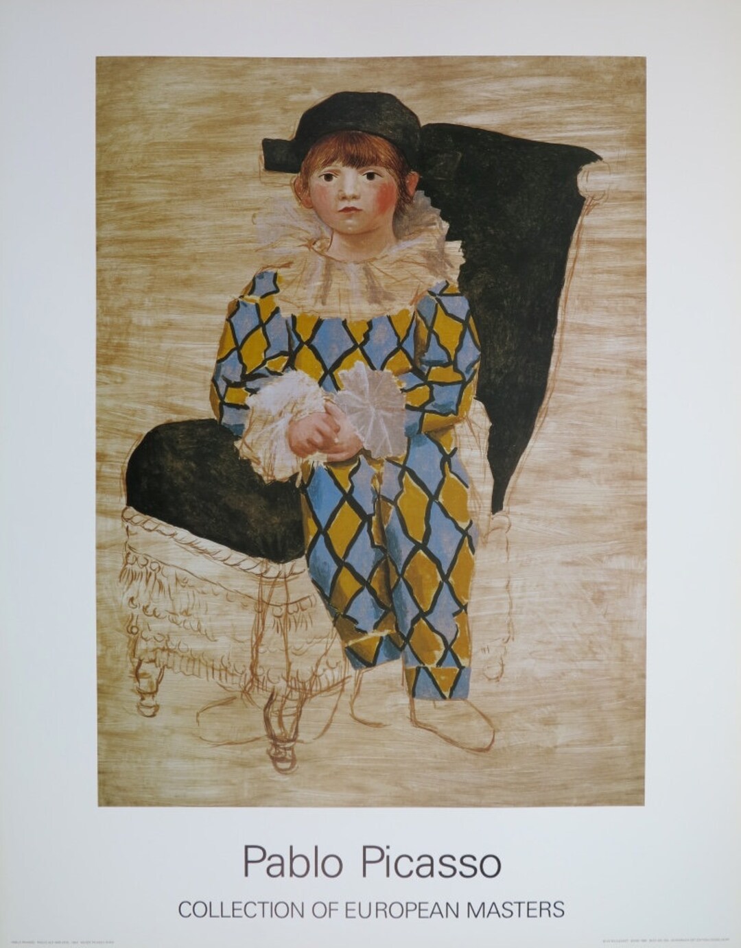 Pablo Picasso Exhibition Poster Paolo as Harlequin Museum Print ...