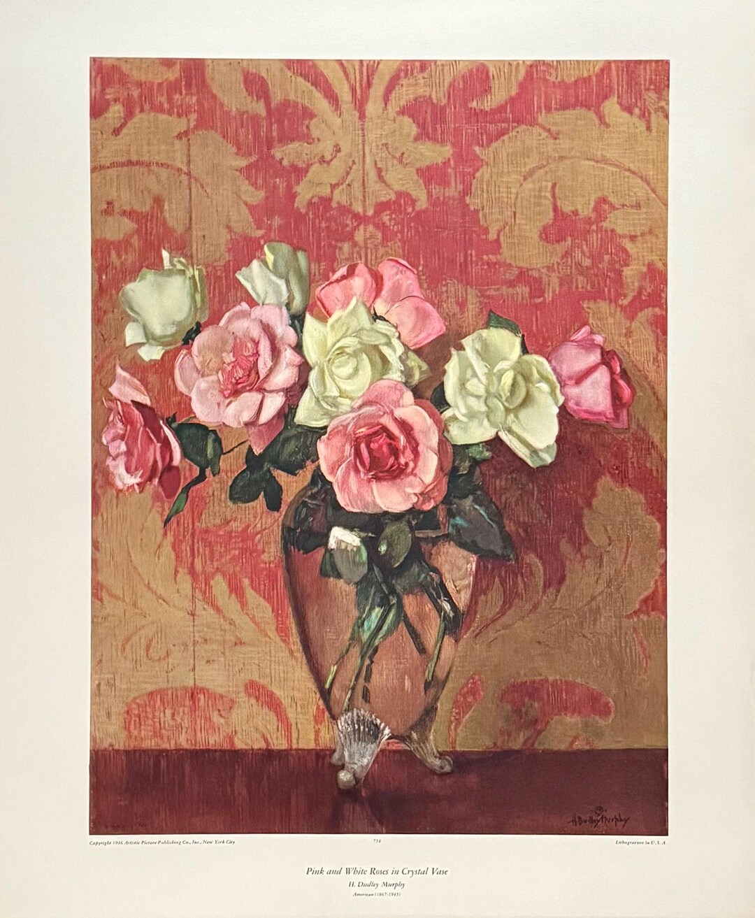 Hermann Dudley Murphy Exhibition Poster - Pink and White Roses in ...
