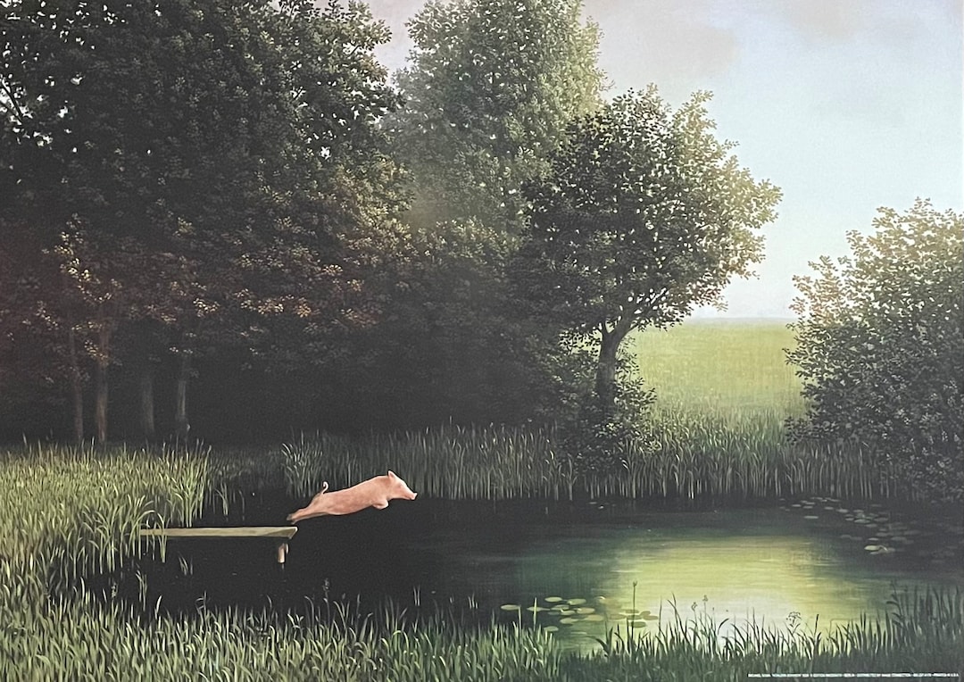 Michael Sowa Exhibition Poster Kohlers Schwein Jumping Pig Museum ...