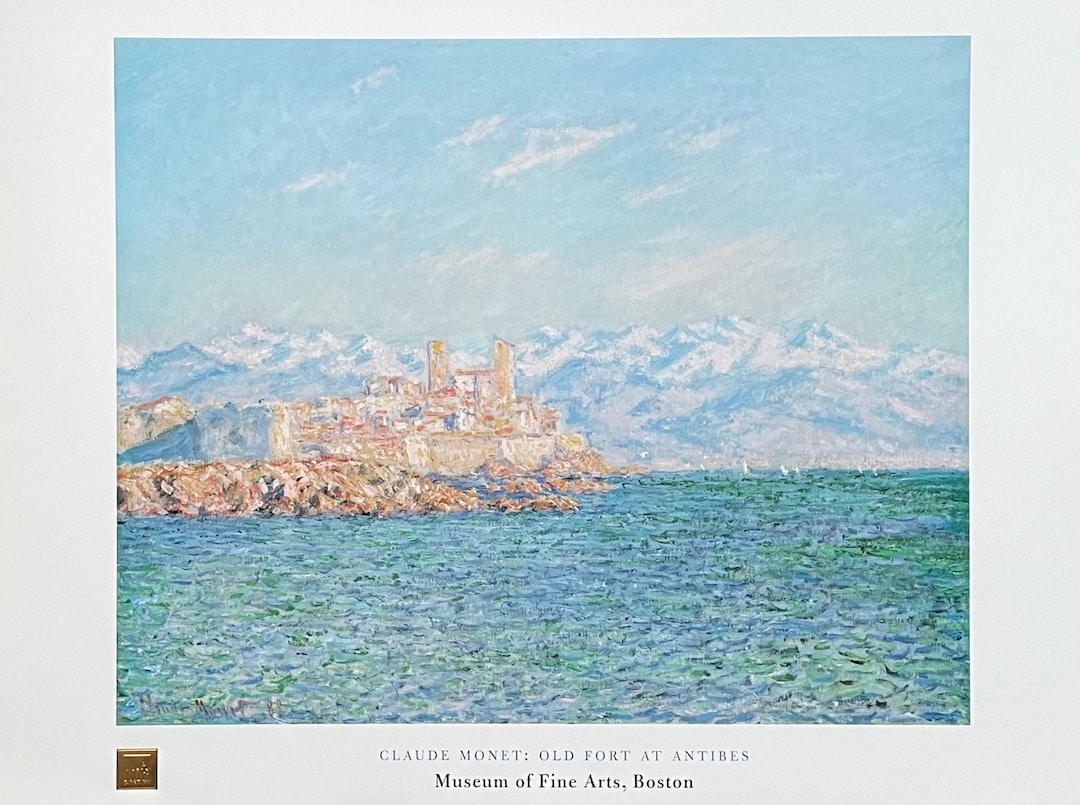 Claude Monet Exhibition Poster Old Fort at Antibes Impressionist ...